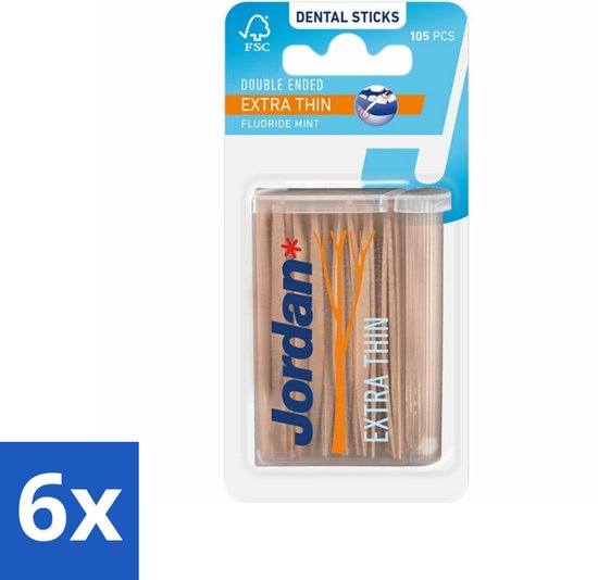 Jordan - Dental Sticks - Extra dunne tandenstokers - 105 Stokers ...