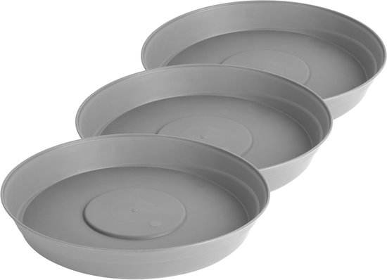 Garronda Ronde Bloempot Onderzetter – 3 struk – Grijs - ⌀ 18cm H=3,5cm ...