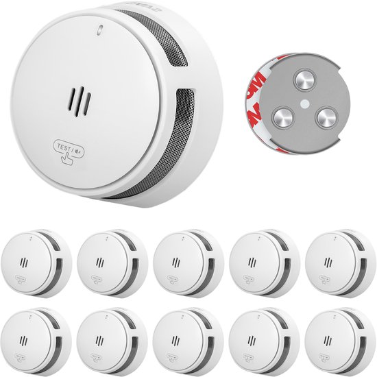 SAVS S10 Rookmelder 10-pack - 10 Rookmelders - 10 jaar batterij - Met ...