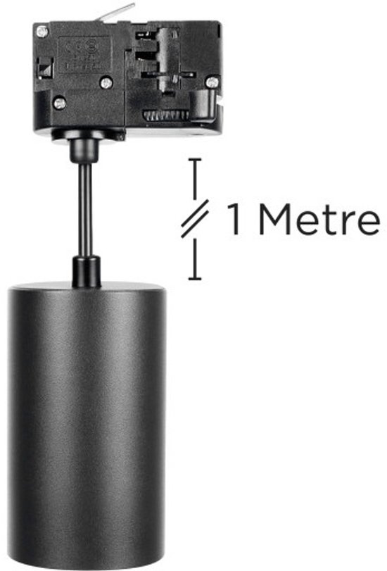 Integral 3-Fase Rail Hanglamp Zwart Ø5.6cm voor 1x GU10 LED lamp (niet ...