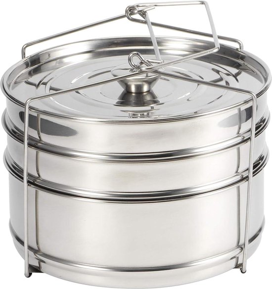 Stapelbare Stoommand 3-laags Roestvrijstalen - Grote Capaciteit - Pot ...