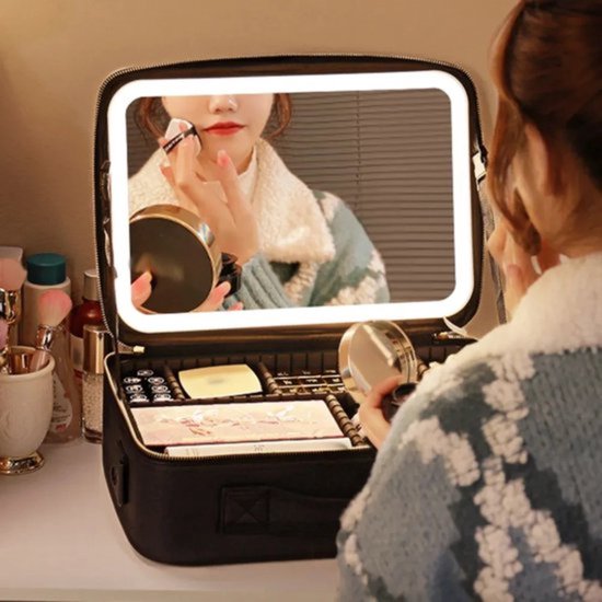 Make Up Koffer - Beautycase - Met Verlichte LED Spiegel - Touchscreen ...