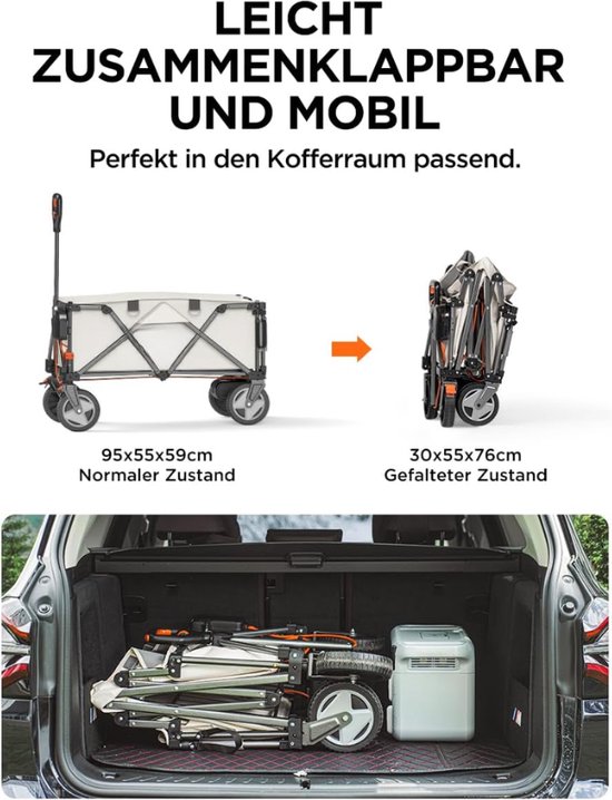 Elektrische Bolderkar Opvouwbare Bolderkar Met 20 cm Offroadbanden 200 ...