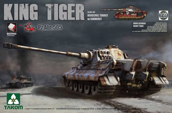 Maquette en plastique Zimmerit Takom 2047 King Tiger Pz.Abt.505 - Sd ...