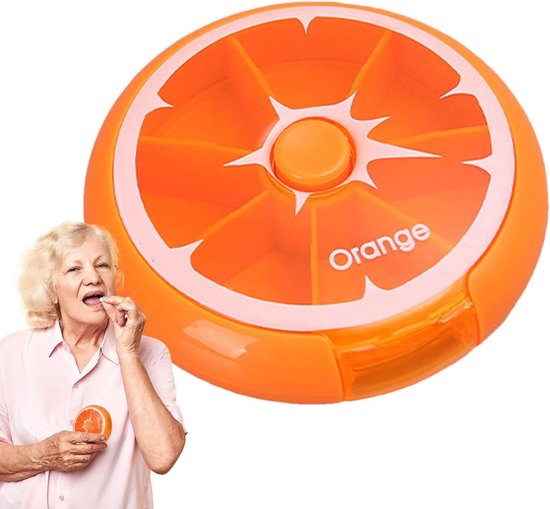 Portable Round Weekly Pill Dispenser - Storage Box for Vitamins, Candy ...