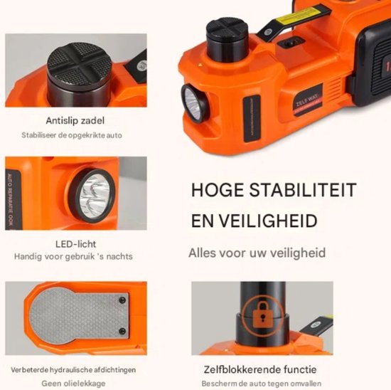 Elektrische 12V Autokrik - 5000KG - Camper- en Vrachtwagenkrik ...