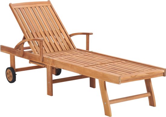 vidaXL Ligbedden - 2 stuks met tafel en kussens Ligbed - Teak Hout ...