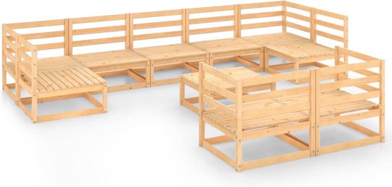 vidaXL 10-delige Loungeset Grenenhout | bol