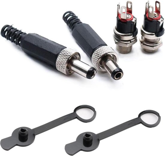 55 x 25 mm DC Power Connector 12 Volt Barrel Jack Panel Mount - 2 stuks ...