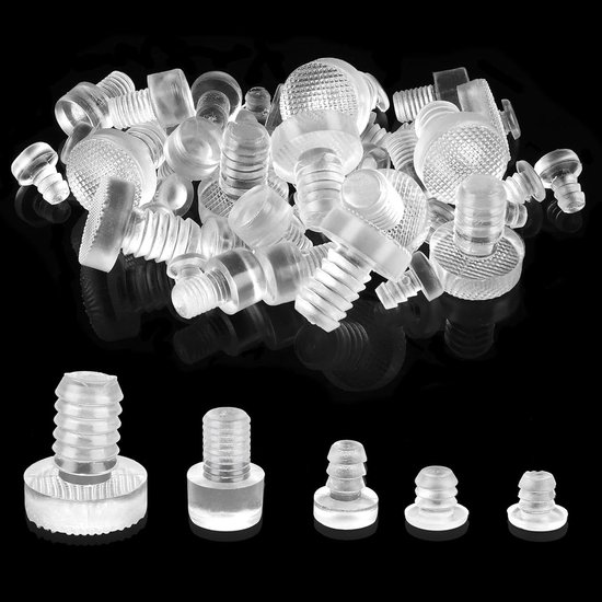 50 Pieces Table Bumpers Sound Absorption Pads - Transparent Rubber Stop ...