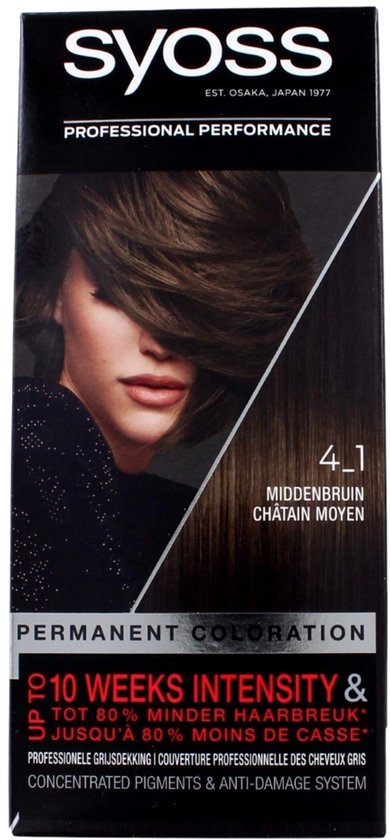 Syoss - Haarverf - 4-1 Middenbruin - Minder Haarbreuk - 1 Haarkleuring ...