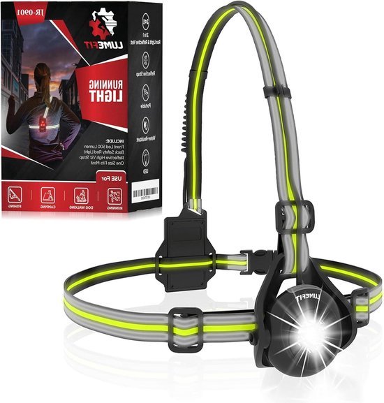 Hardloopverlichting met 360 graden reflecterende band en verstelbare ...