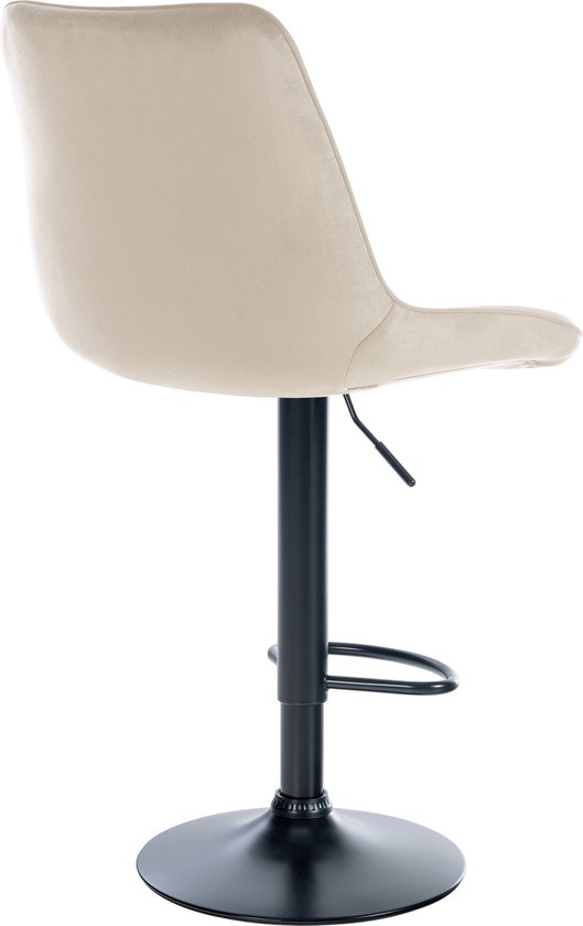 Toni - set van 2 barkrukken - fluweel crème kleur - verstelbaar | bol