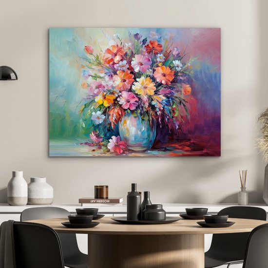 Aluminium schilderij 80x60 cm - Wanddecoratie metaal - Bloemen - Kunst ...