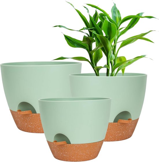 Moderne Bloempotten Set met Zelfbewateringssysteem voor Binnen en ...