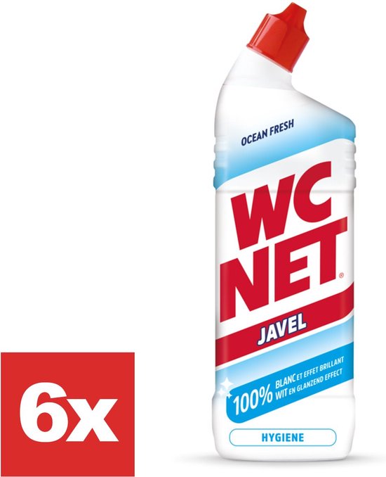 WC NET Toiletreiniger - JAVEL Gel - Instant White - 6 flessen - Voordeelverpakking | bol