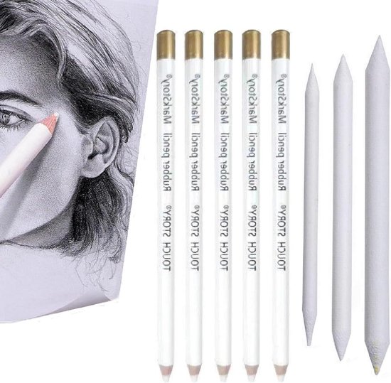 Professional Drawing Charcoal Pen Highlight Pen White Charcoal Pencil ...