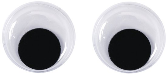 30x stuks Wiebel oogjes/googly eyes - 15 mm - Plastic - beweegbare ...