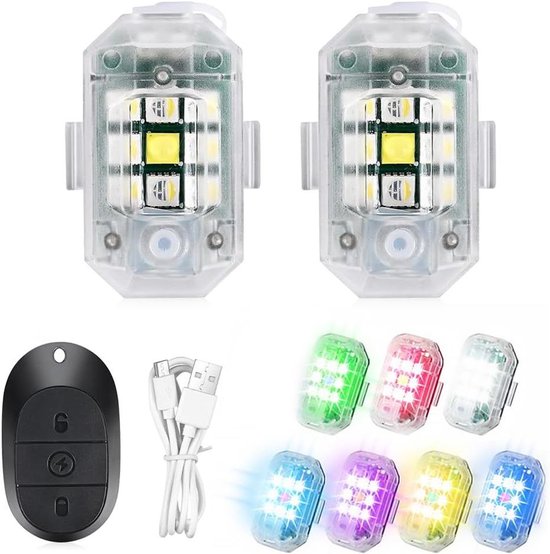 Stroboscooplamp met 7 Kleuren - Afstandsbediening voor Auto, Flitslicht ...