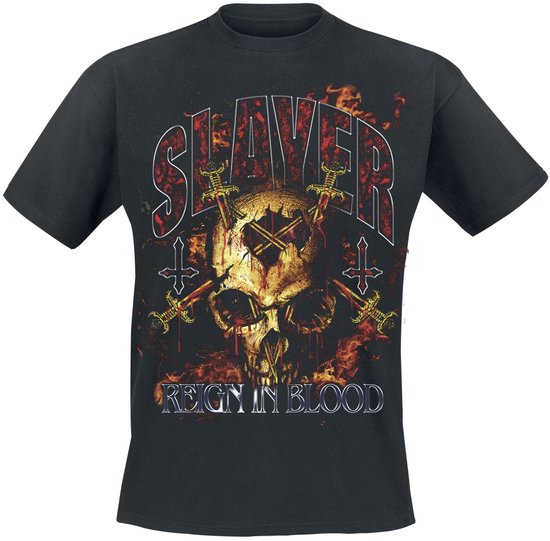 Slayer Reign Sword Skull T-shirt zwart L Katoen Heren - Band merch ...