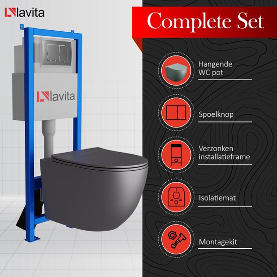 LAVITA® Inbouwreservoir Complete Toiletset LAV 101 - Inbouw WC ...