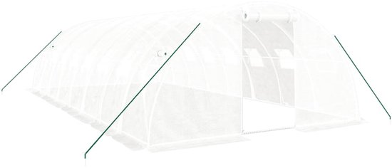 vidaXL Tuinkas - 32 m² - 8x4x2 m - Wit - Stalen Frame Broeikas ...