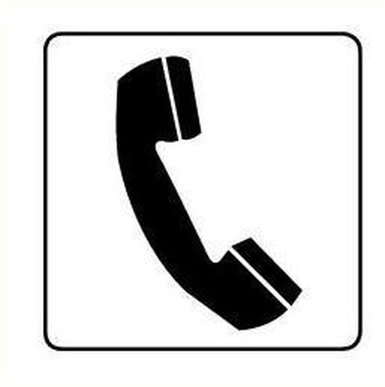 Telefoon bord - kunststof - wit zwart 400 x 400 mm | bol