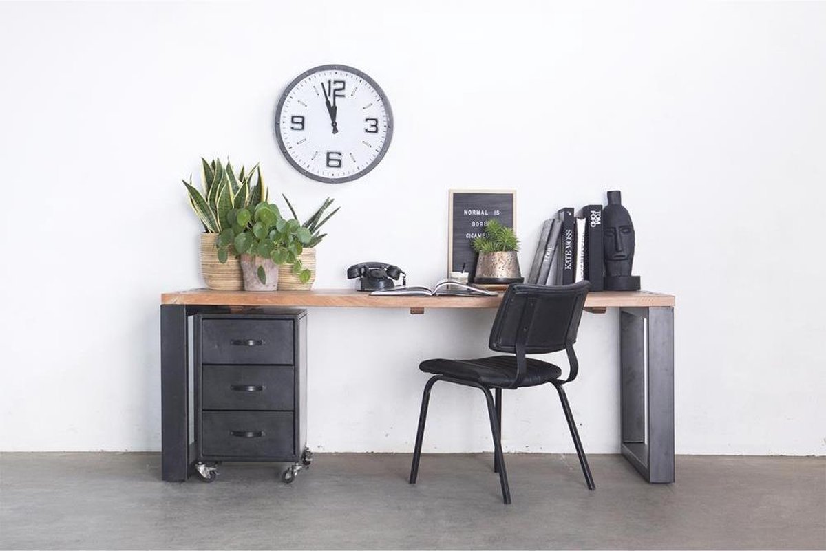 Bureautafel - Hout & Metaal - 4cm Dik Blad - Bureau tafel Jack 200cm ...