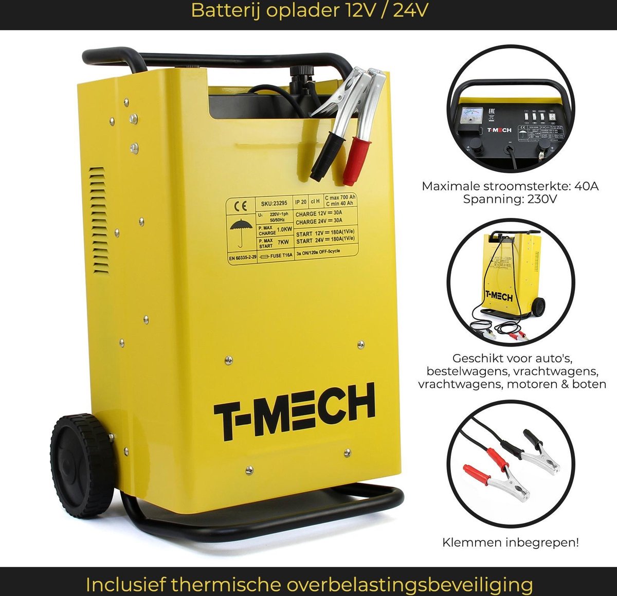 T-Mech Batterijlader & Starter Auto Motor Camper Accu | bol