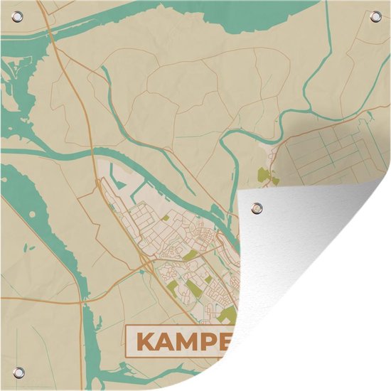 Tuindoek Plattegrond - Kampen - Vintage - 100x100 cm - Stadskaart | bol