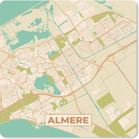 Stadskaart - Almere - Vintage - Plattegrond | bol.com