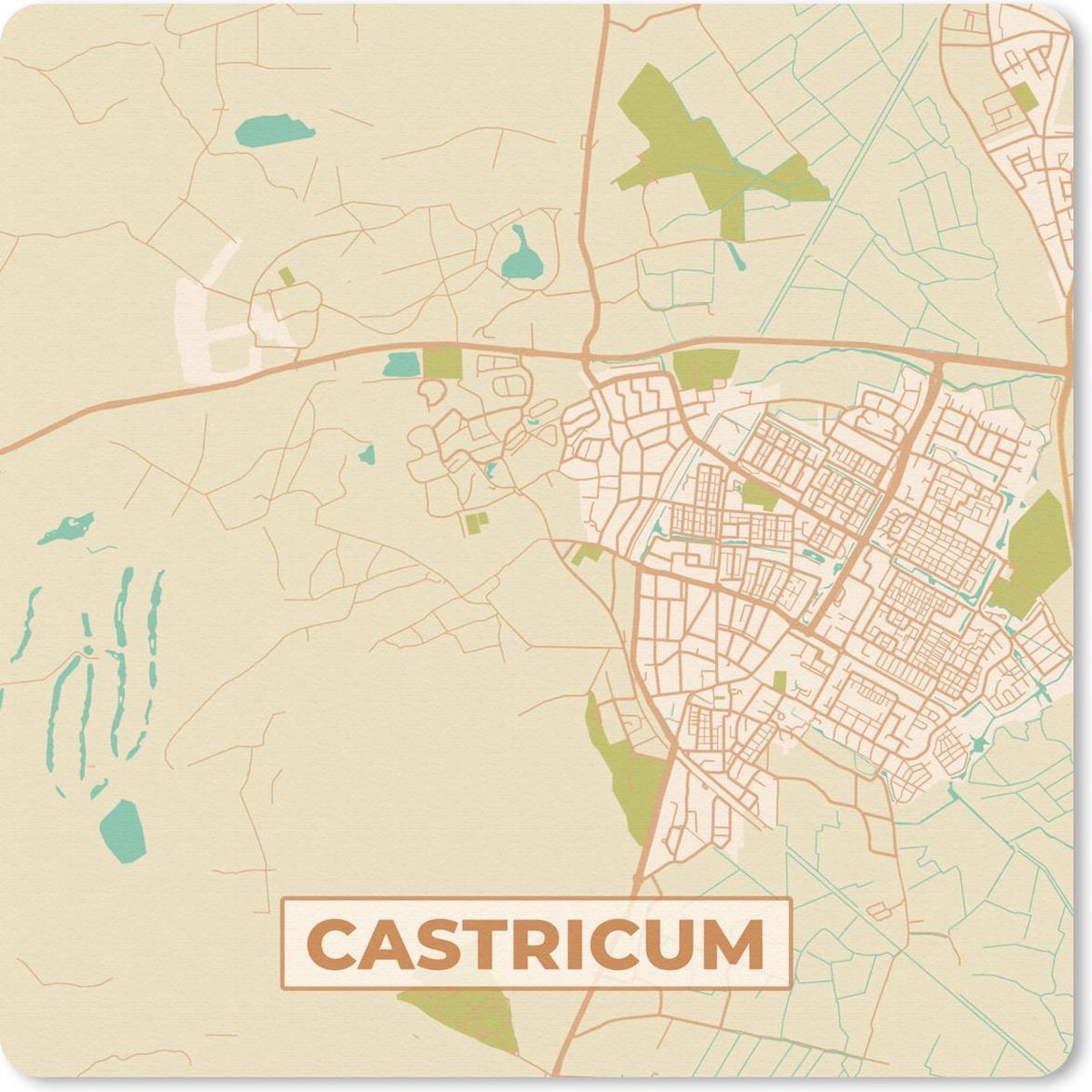 Stadskaart - Castricum - Vintage - Plattegrond | bol.com
