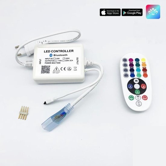Bluetooth RGB-controller en voeding voor 220V RGB LED-strip - Overig ...