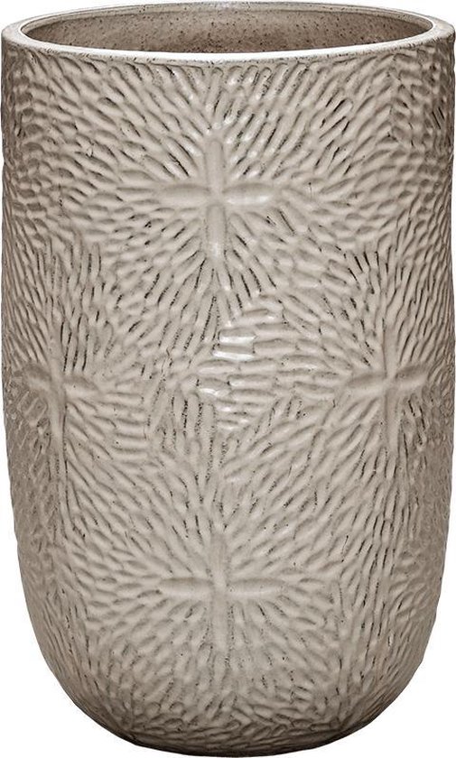 Hoge Pot Marly Cream ronde beige bloempot voor binnen en buiten 47x70 ...