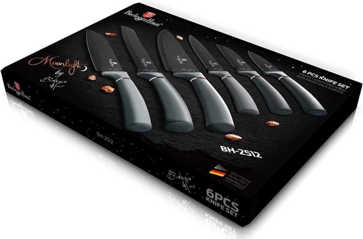 Luxe Messenset 6 delig professionele messen met antibacteriële laag ...