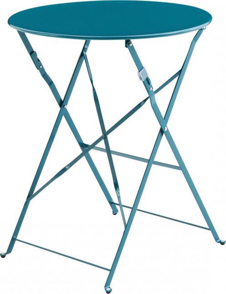 Emilia - Ronde inklapbare bistrotafel Ø60cm van gepoedercoat staal ...