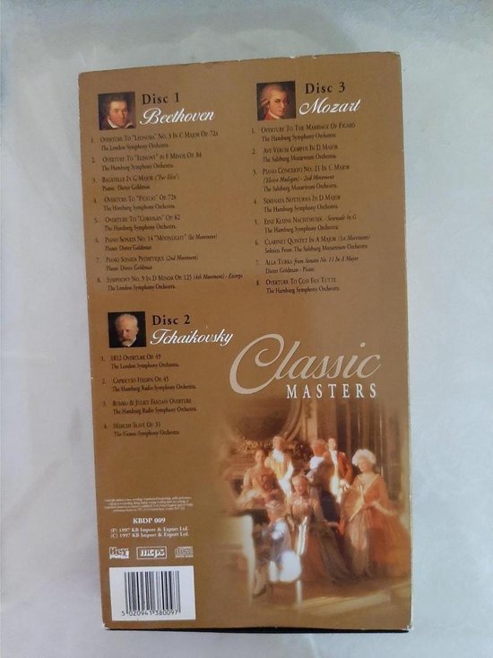 Classic Masters Beethoven Tchaikovksy Mozart, Beethoven / Mozart / Tchaikovsky | CD... | bol