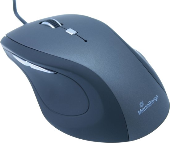 MediaRange Optical 5-button mouse, wired, black/grey | bol