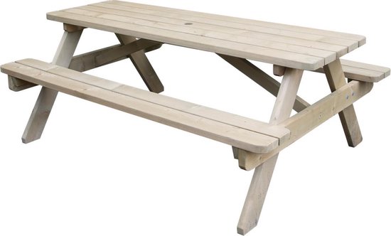 Esschert Design Picknicktafel 151 X 180 X 69,8 Cm Hout Naturel | bol