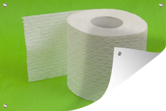 Tuinposter - Tuindoek - Tuinposters buiten - Wc-rol op groen - 120x80 ...