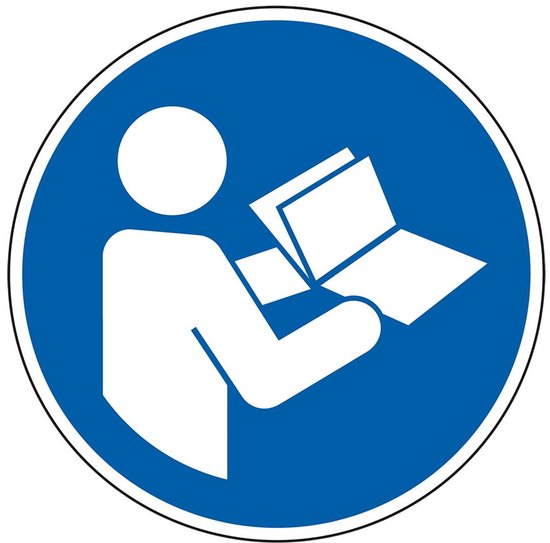 Gebruiksaanwijzing gebruiken sticker - ISO 7010 - M002 50 mm - 10 stuks ...