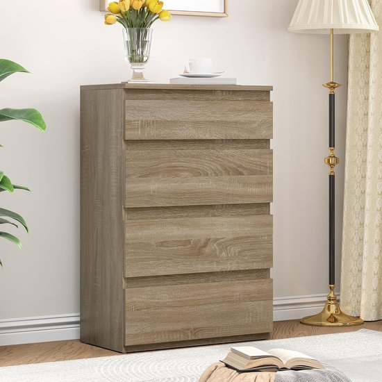 Comodetekast met 4 laden, commode met laden, kast met 4 laden, commode ...