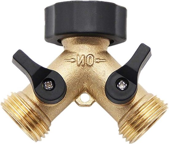 Y-verdeler 2-weg 3/4 inch voor toevoerslangen - tuin waterverdeler en waterslang splitter | bol