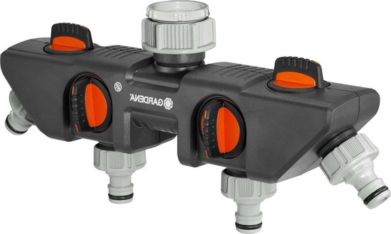 4-Weg Verdeler Aansluitmogelijkheid Voor 4 Apparaten Op De Kraan Zwart Oranje Grijs -... | bol