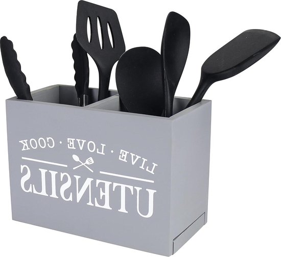 Grote Keukengerei Houder Met Afneembare Bodem - 2 Compartimenten ...