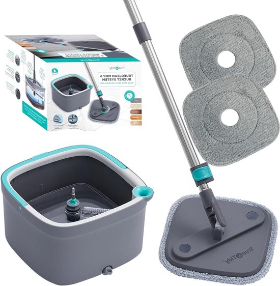 True Clean Spin Mop en Bucket System - Dual Compartiment Emmer - 2 ...