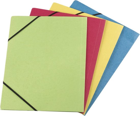 Neutrale A4 map met 3 kleppen en elastiek - gerecyclede kaarten ...