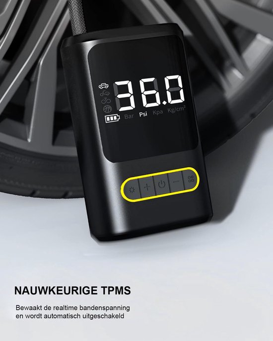 Draagbare Elektrische Bandenpomp - 150 PSI - Draadloze Compressor voor ...