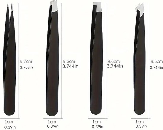 1 ./ 4 st. professioneel pincet, precisiepincet, schuine/puntige ...