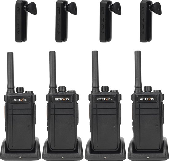 Bluetooth Walkie Talkie PMR446 - 2-weg radio's met draadloze headset ...